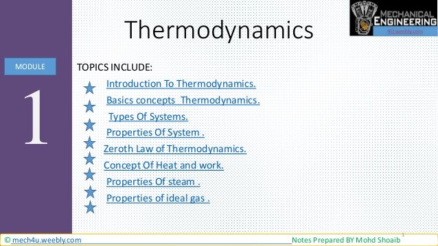 Thermodynamics Lectures Notes 1
