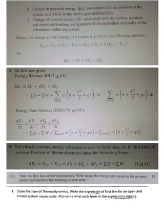 Thermodynamics note introduction, basic,laws of thermodynamics,exergy analysis | PDF