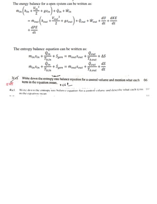 Thermodynamics note introduction, basic,laws of thermodynamics,exergy analysis | PDF