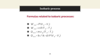 Work done by constant volume and pressure using PV diagram | PPTX