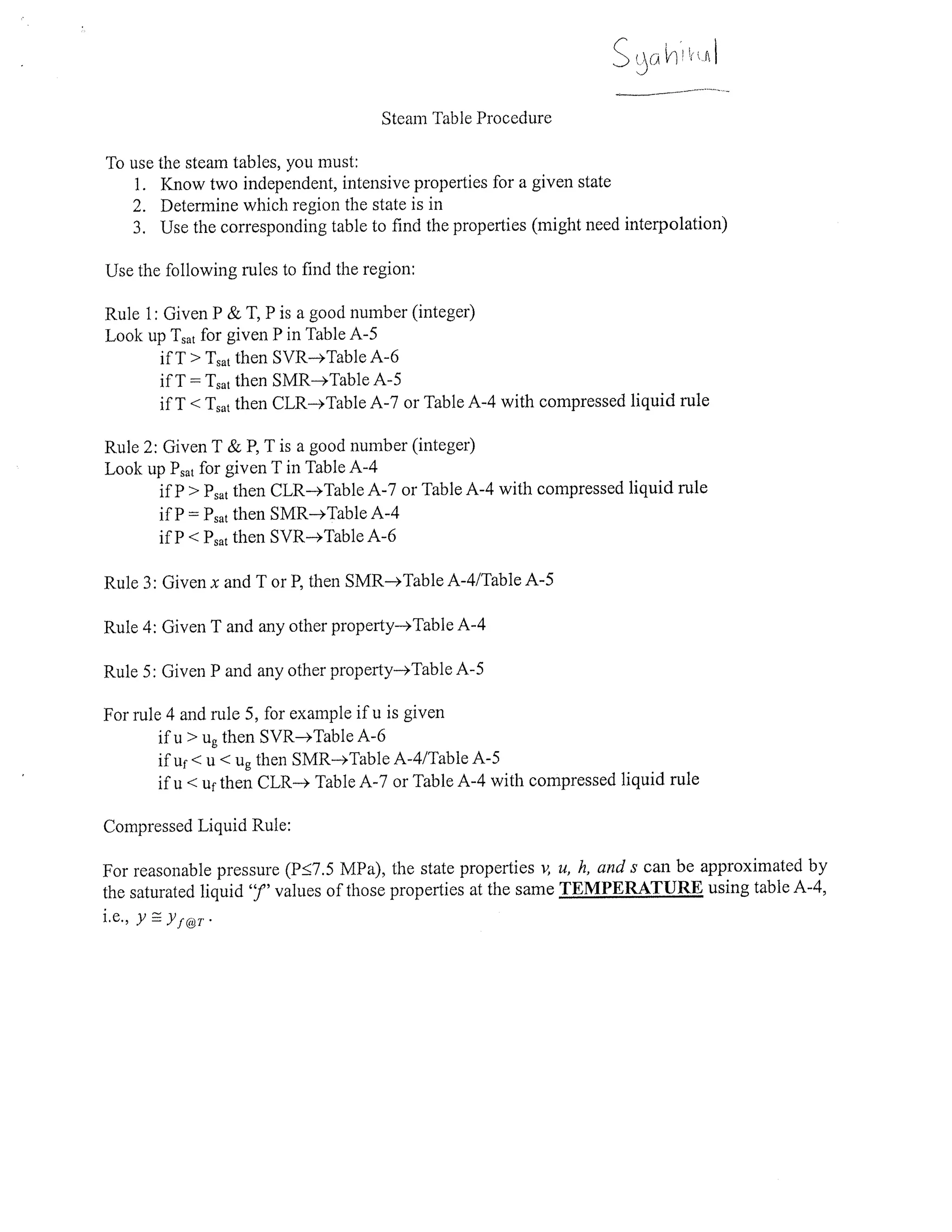 Thermodynamics Table Part 1 | PDF