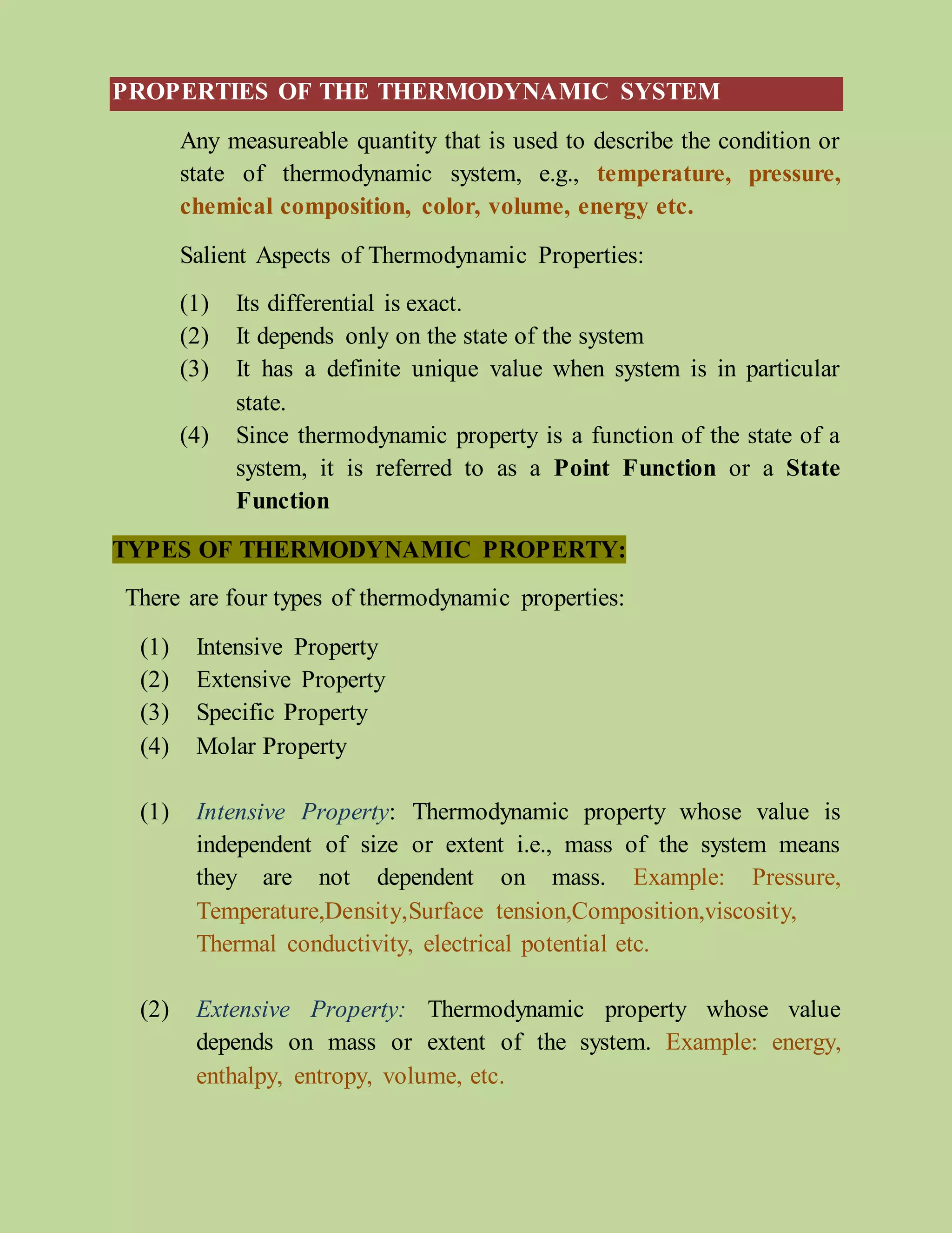 Thermodynamic systems and properties | DOCX