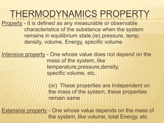 Thermodynamic sysytem and control volume and properties | PPTX