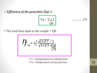 Thermoelectric generation using waste heat | PPTX