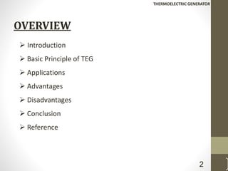 Thermoelectric generation using waste heat | PPTX