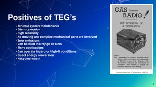 Thermoelectric generators presentation - Travis Grafitti | PPT