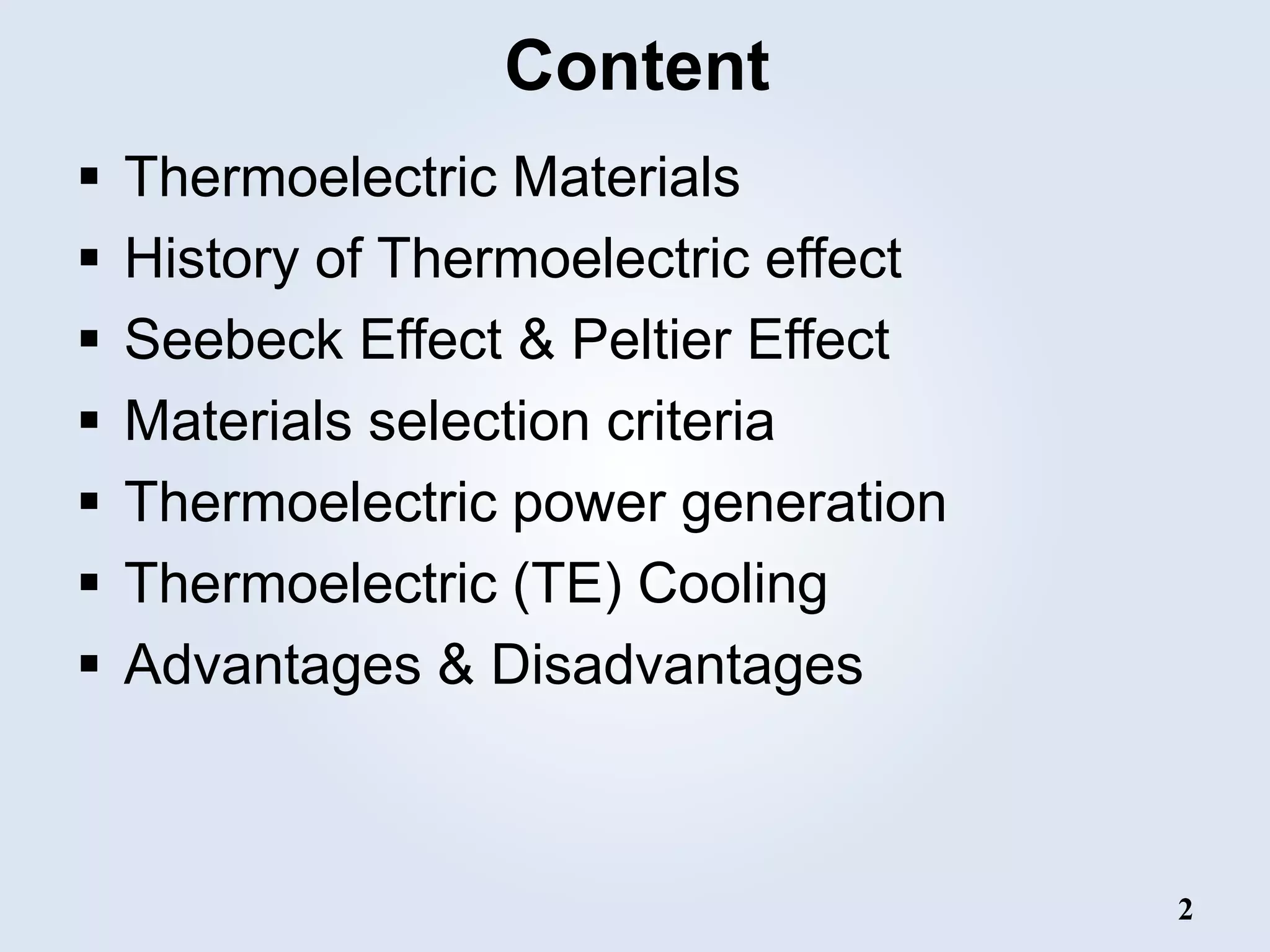 Thermoelectric materials & Applications | PPTX