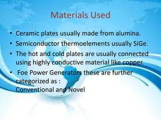 Thermoelectric power generator | PPTX