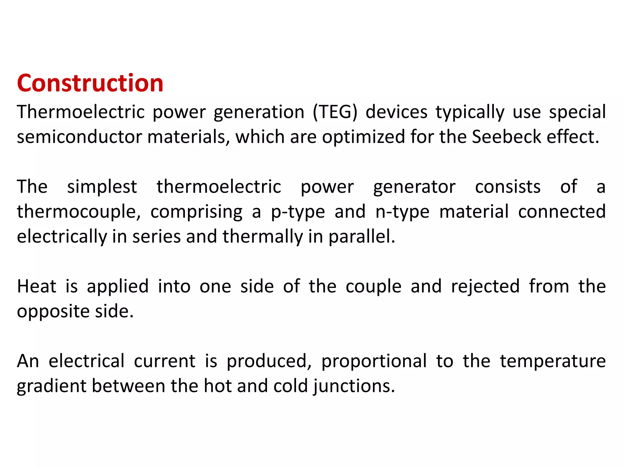 Thermoelectric and Thermionic Generators | PPTX