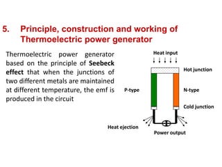 Thermoelectric and Thermionic Generators | PPTX