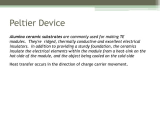 Thermoeletric Air Cooling System | PPTX