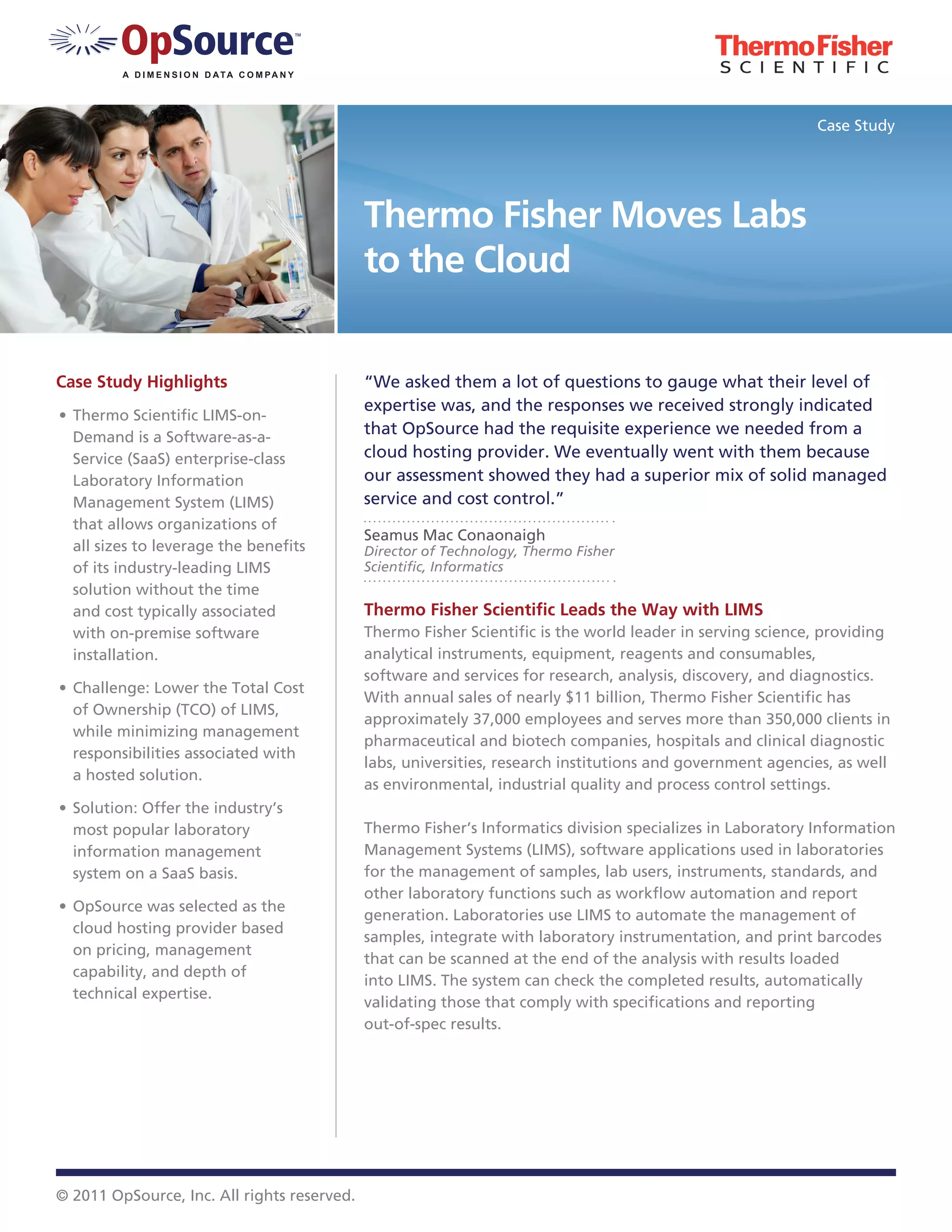Case Study: Thermo fisher | PDF