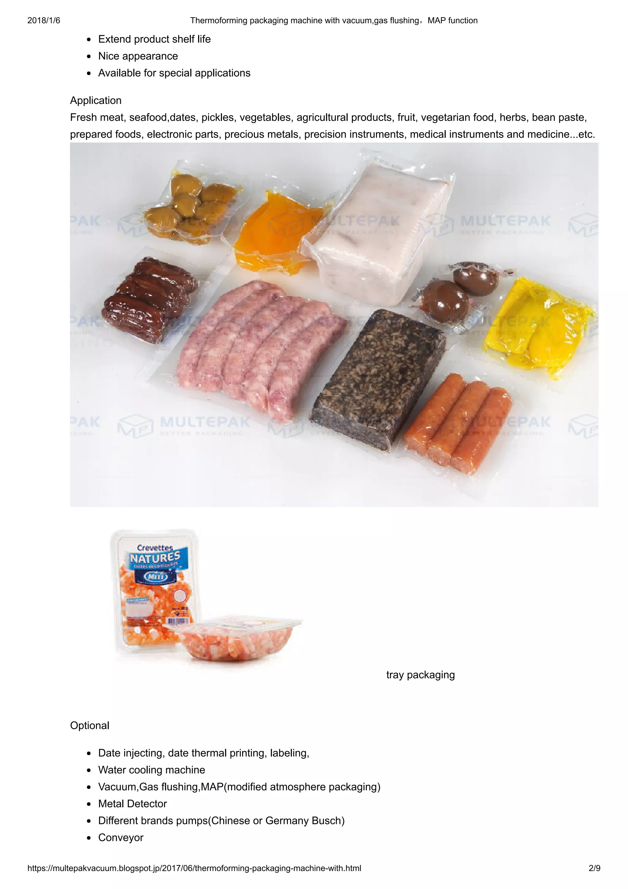 Thermoforming vacuum packaging machine with vacuum,gas flushing，map ...