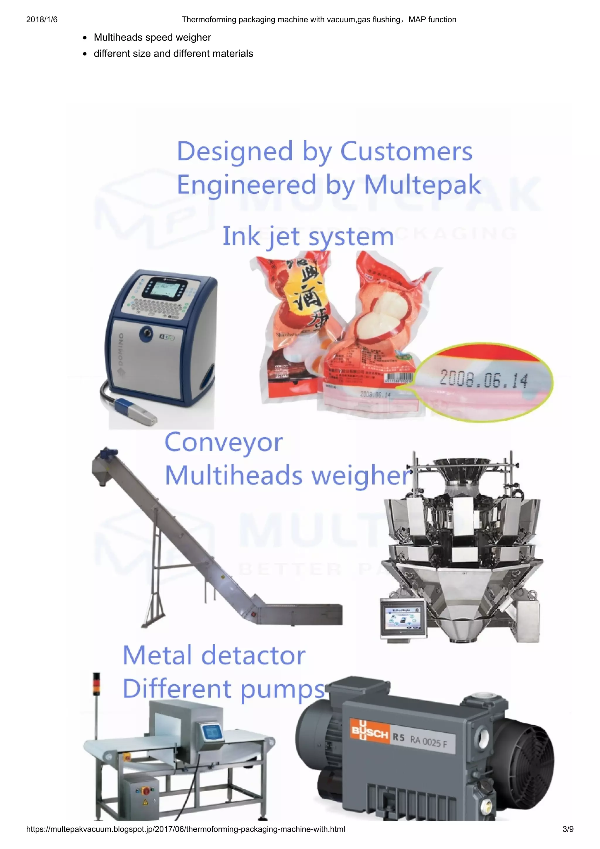 Thermoforming vacuum packaging machine with vacuum,gas flushing，map ...