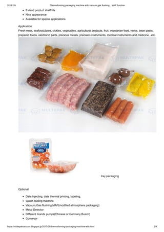 Thermoforming vacuum packaging machine with vacuum,gas flushing，map ...