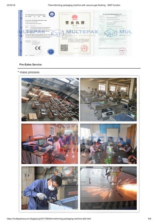 Thermoforming vacuum packaging machine with vacuum,gas flushing，map ...