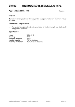 Thermograph, bimetallic type | PDF