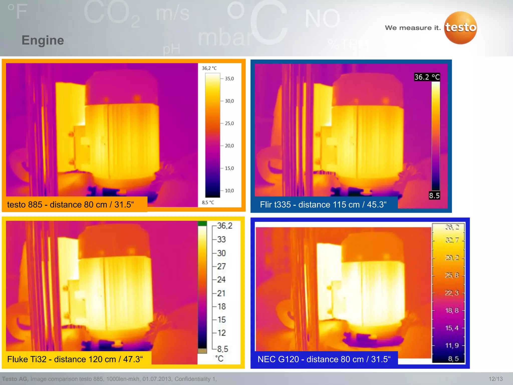 Thermography image comparison - testo 885 vs. competitors | PPT