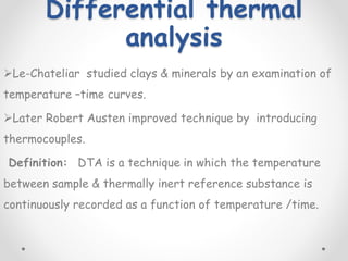 Thermogravimetric analysis(TGA) | PPT