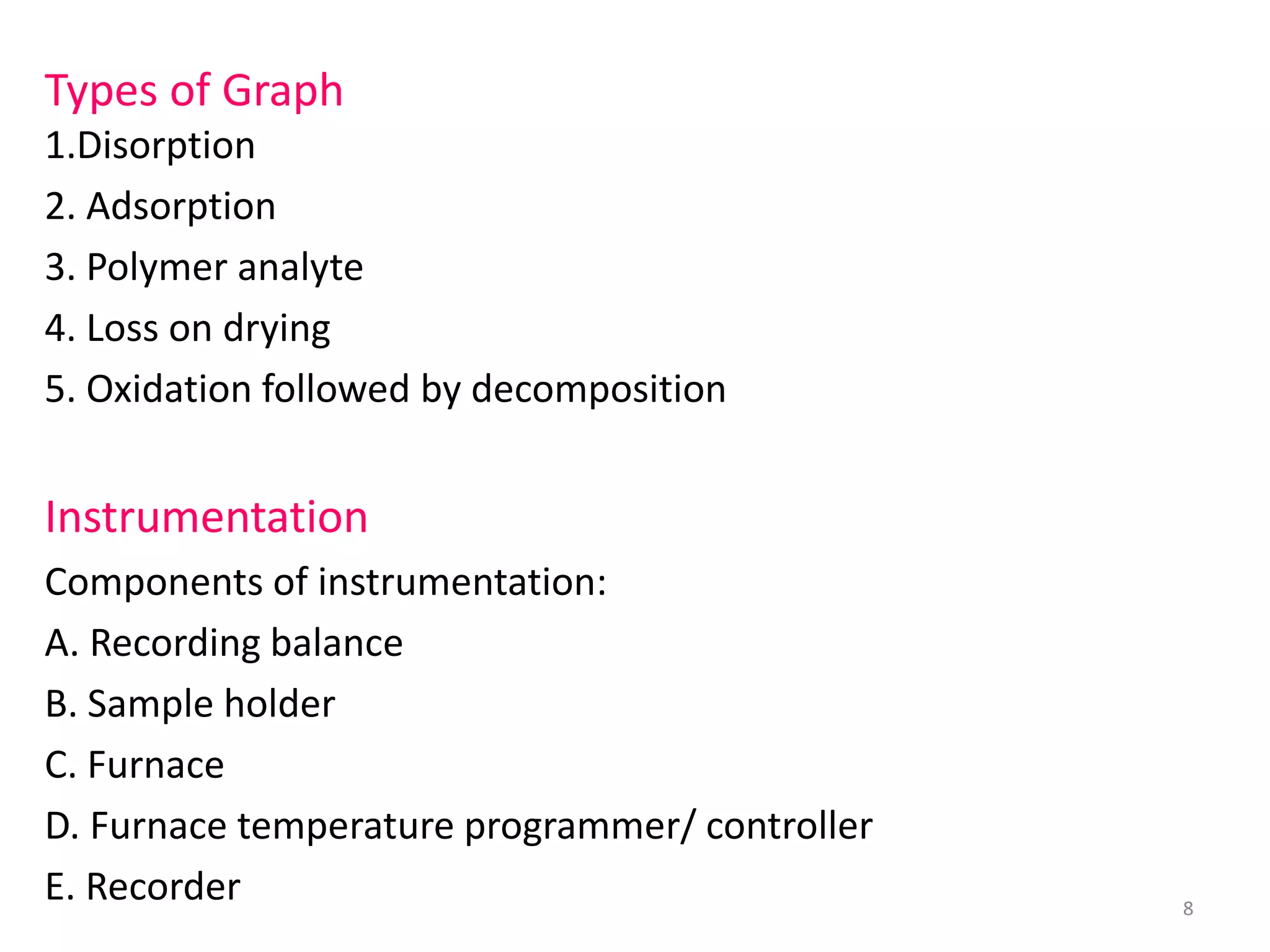 Thermogravimetric analysis ppt | PPTX