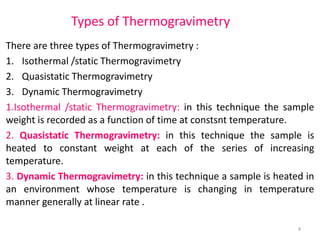 Thermogravimetric analysis ppt | PPTX