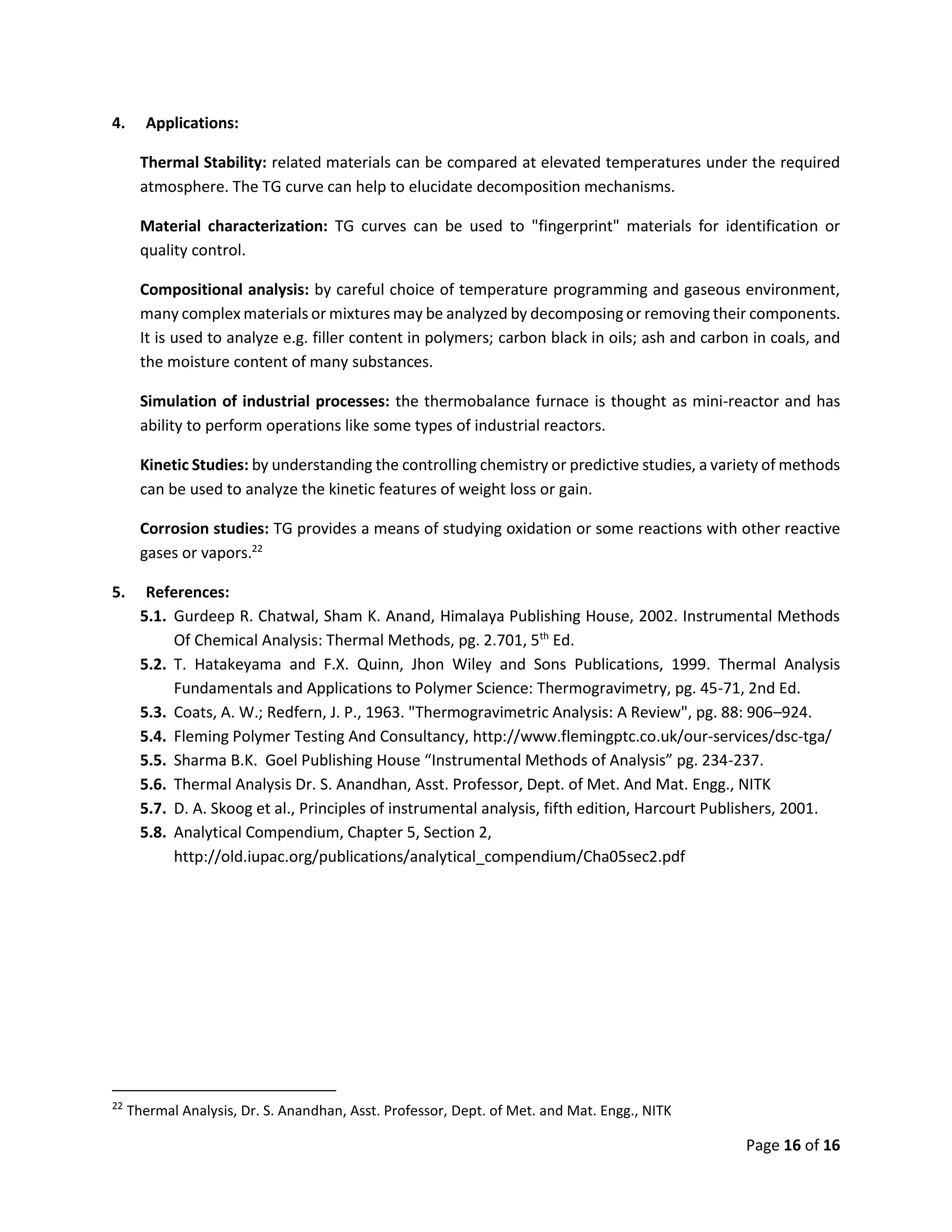 Thermogravimetry Analysis (TGA) | PDF