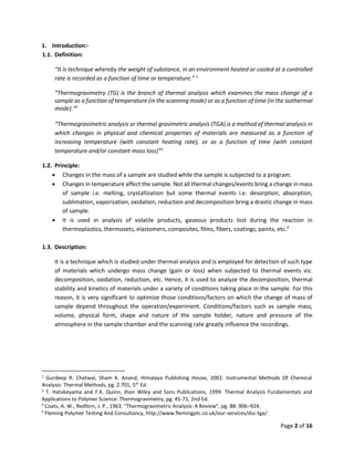 Thermogravimetry Analysis (TGA) | PDF