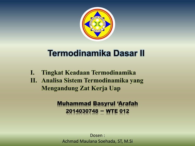 Termodinamika dasar 2.. | PPTX