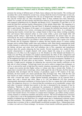 Thermo hydraulics performance of turbulent flow heat transfer through ...