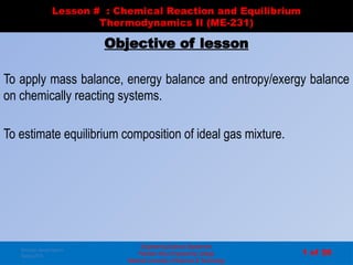 Thermo II Lesson Chemical Reaction and their thermodynamic analysis | PPT