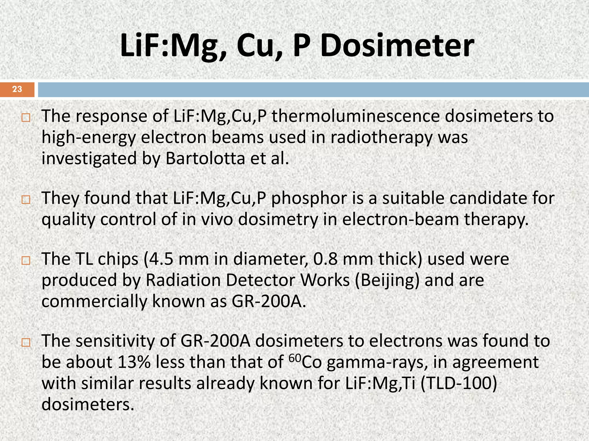 Thermoluminescent dosimetry (tld) | PPTX