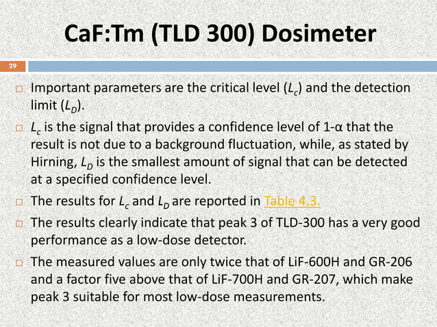 Thermoluminescent dosimetry (tld) | PPTX | Chemistry | Science