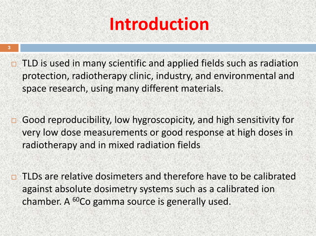 Thermoluminescent dosimetry (tld) | PPTX | Chemistry | Science