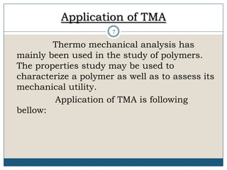 Thermo mechanical analysis | PPTX
