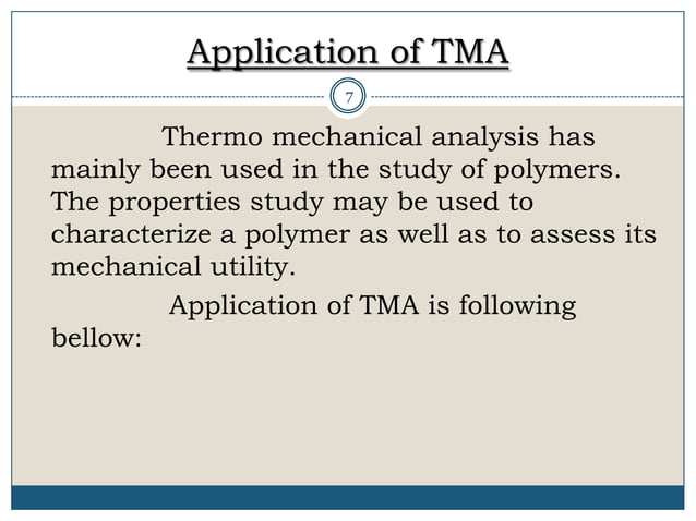 Thermo mechanical analysis | PPTX