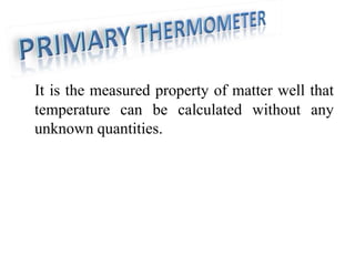 Fundamentals of Thermometer | PPTX