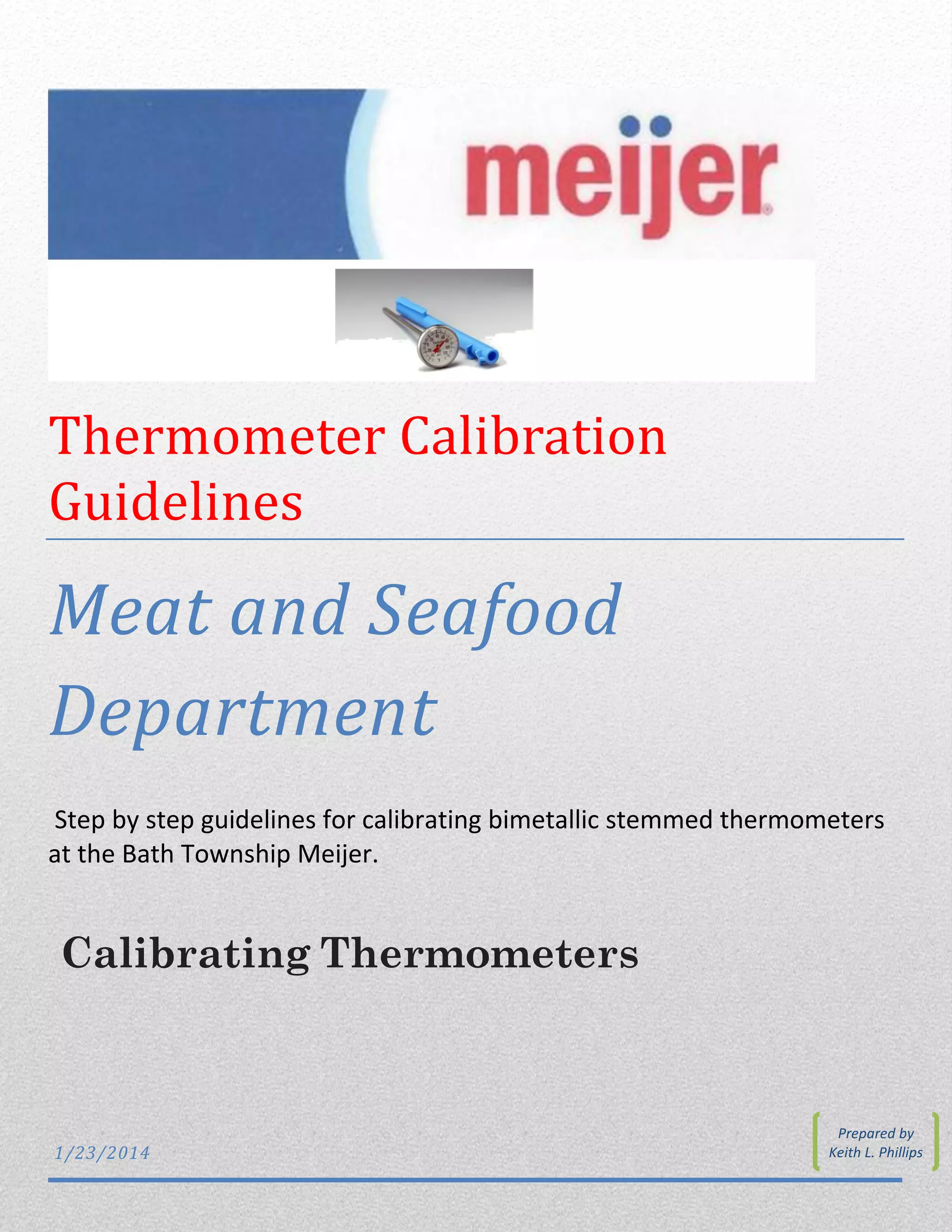 Thermometer calibration guidelines complete bocklet 2 | PDF