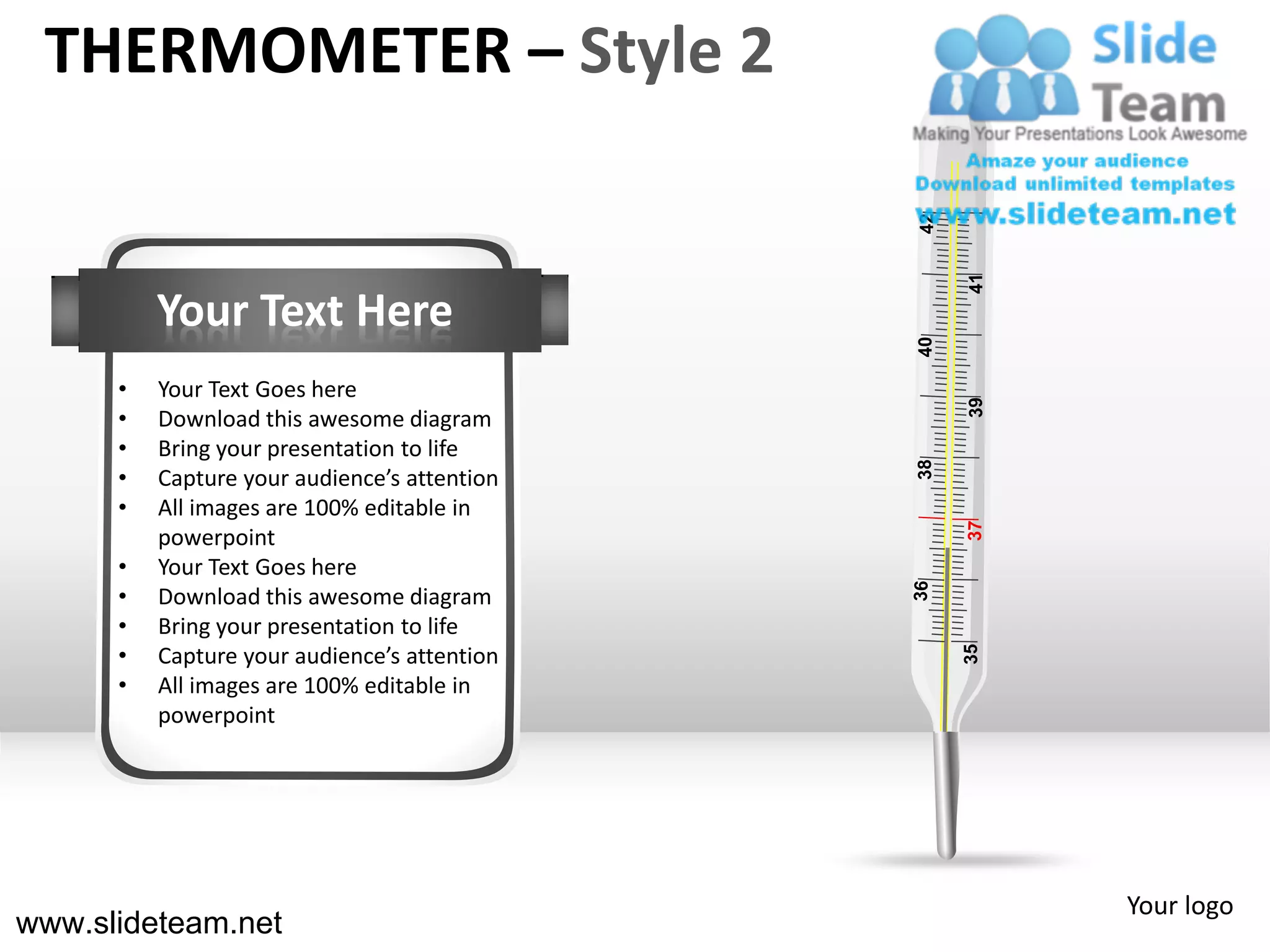 Thermometer design 2 powerpoint presentation templates. | PPT