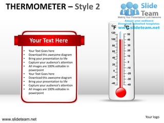 Thermometer design 2 powerpoint presentation templates. | PPT