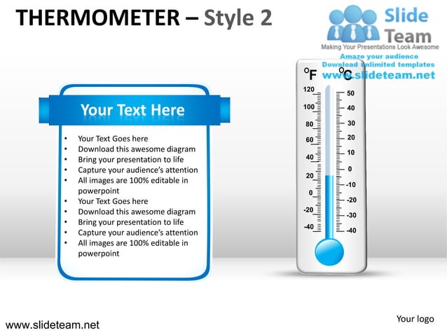 Thermometer style design 2 powerpoint ppt templates. | PPT