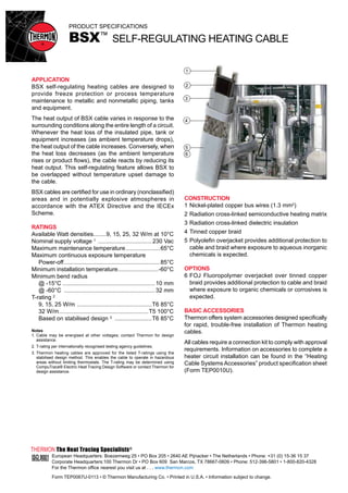 Thermon BSX Self-Regulating Heating Cable | PDF | Home Appliances ...