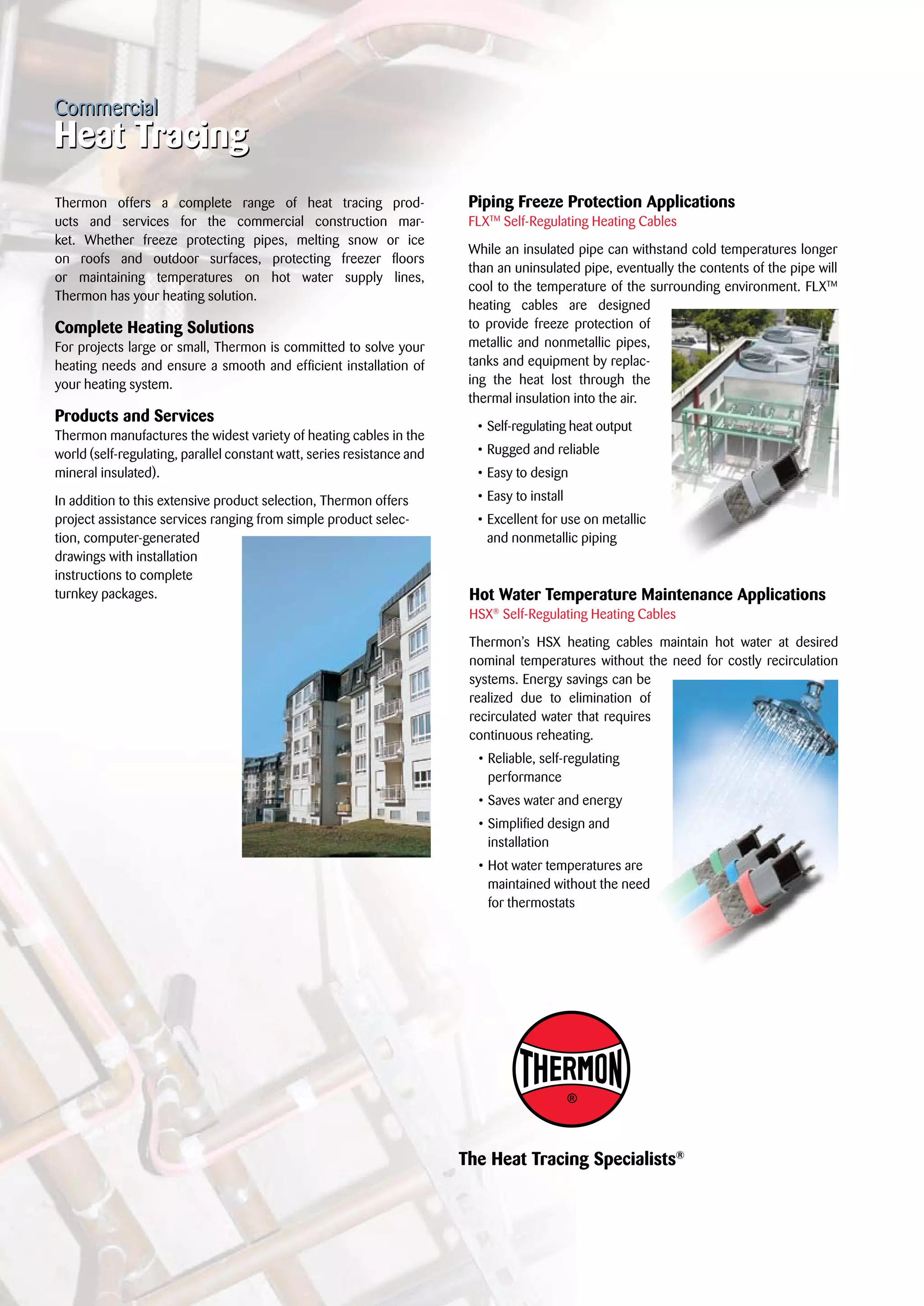 Thermon Trace Heating Cables - Commercial Capabilities Brochure | PDF