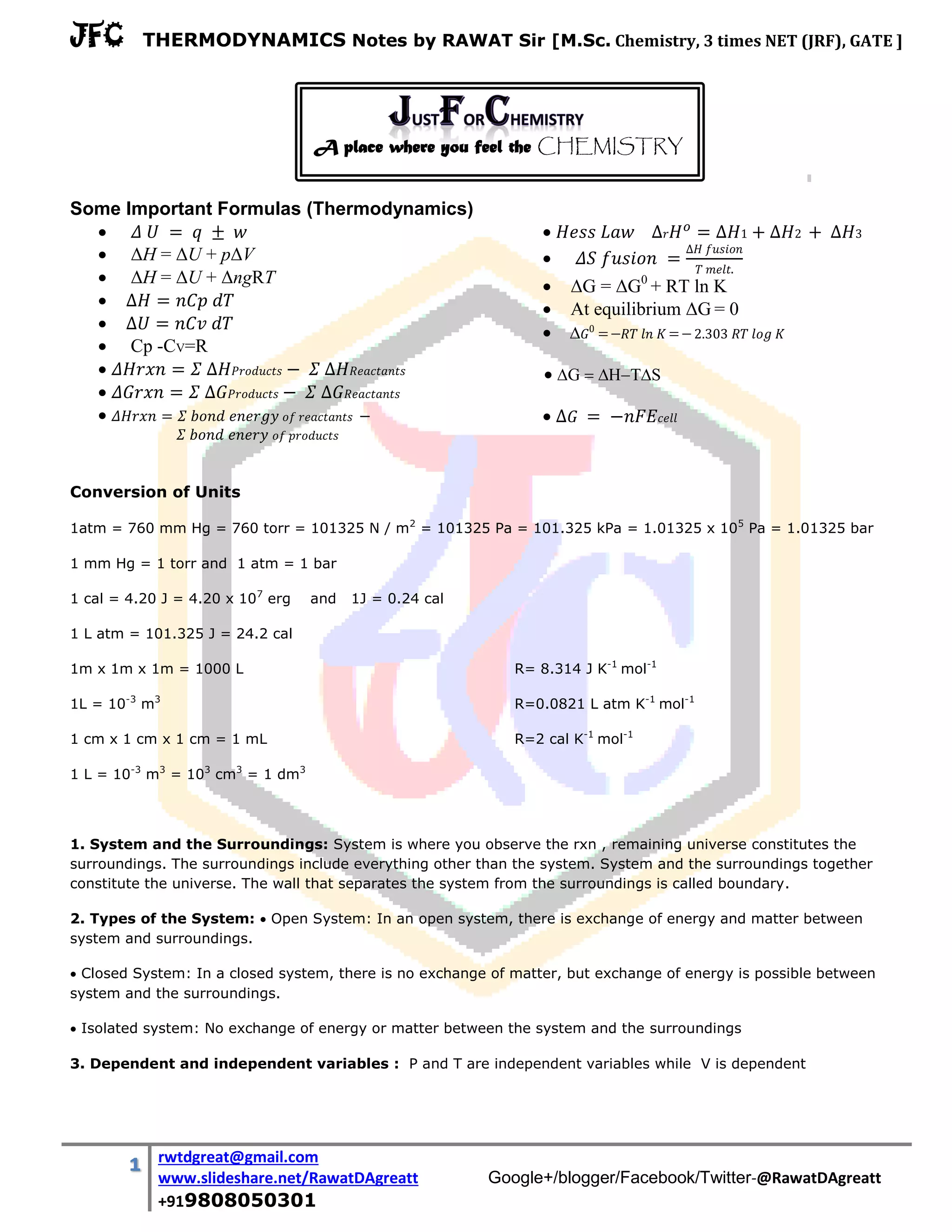 Thermo notes by jfc class 11 | PDF