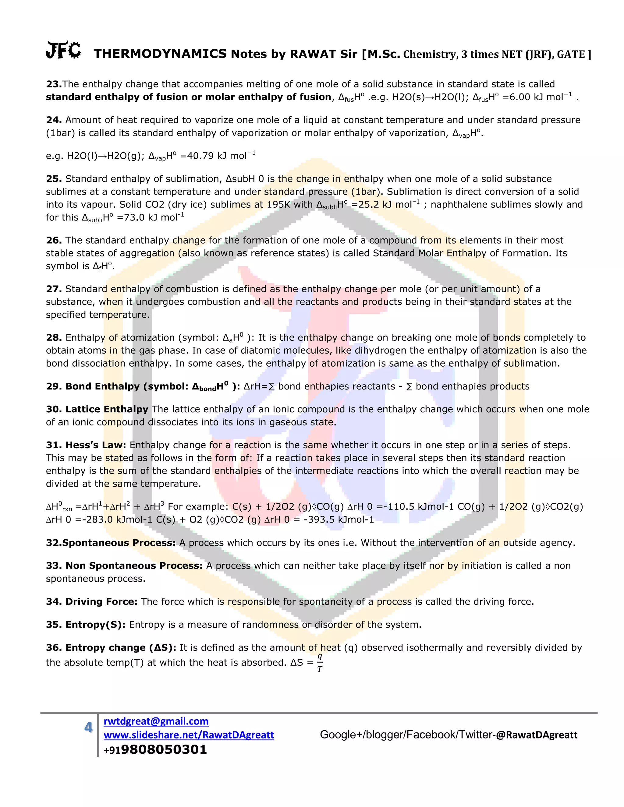 Thermo notes by jfc class 11 | PDF