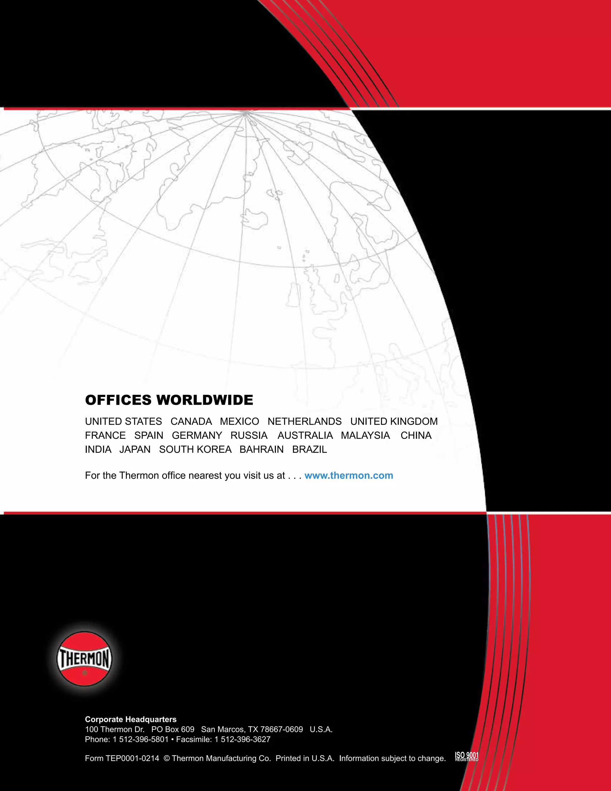 Thermon overview brochure for all Heat Tracing needs | PDF