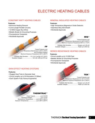 Thermon Heat Tracing Cables - Brochure | PDF