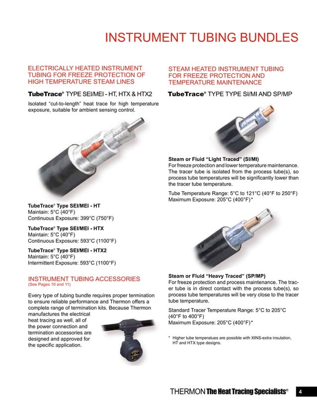 Thermon Heat Tracing Cables - Brochure | PDF