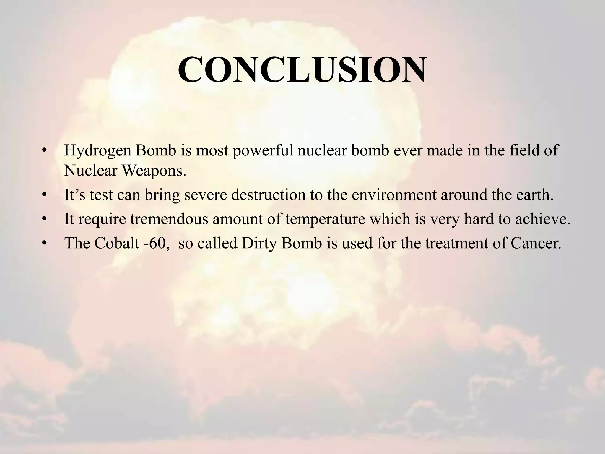 Thermonuclear bomb hydrogen bomb | PPTX