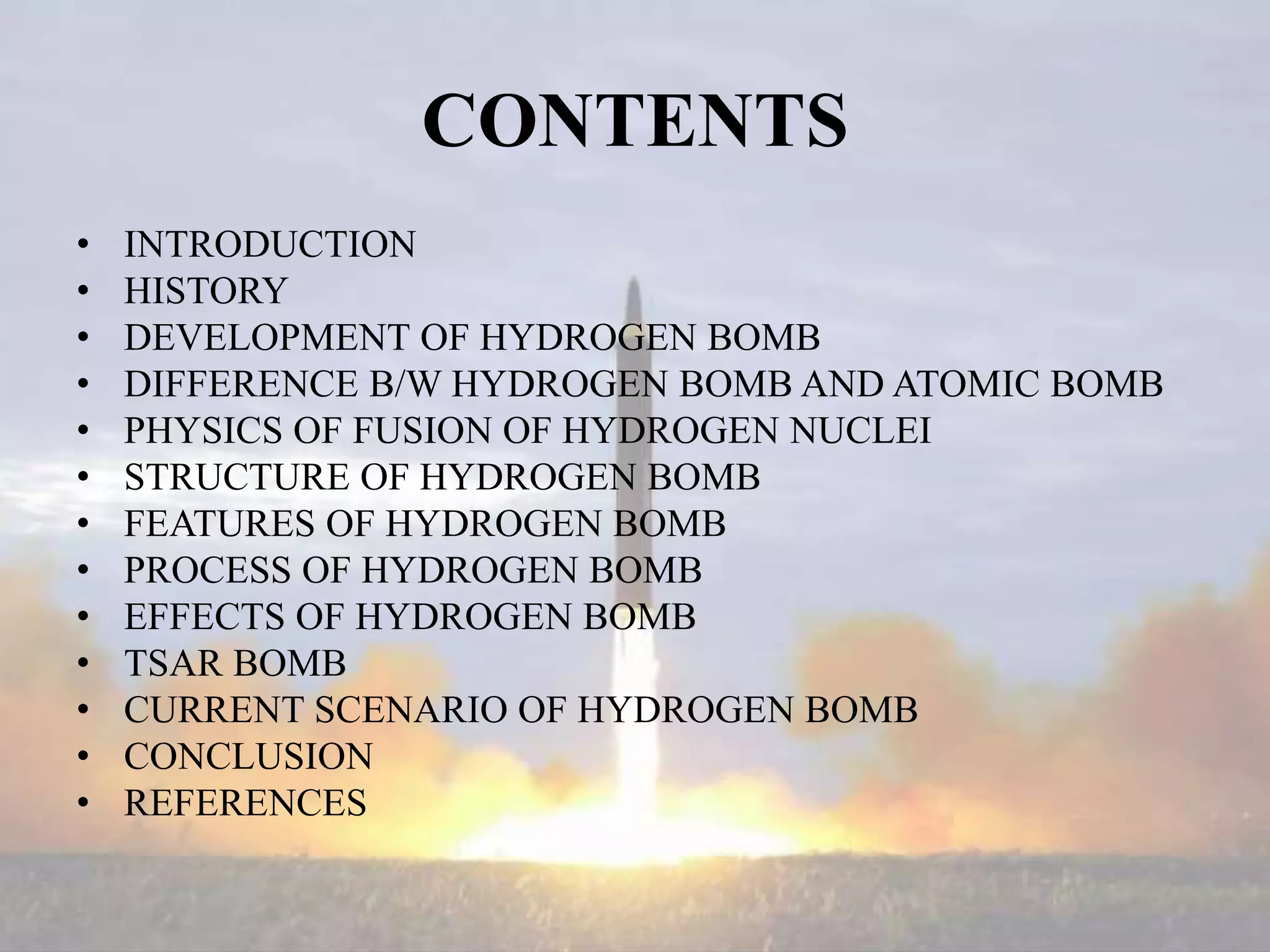 Thermonuclear bomb hydrogen bomb | PPTX