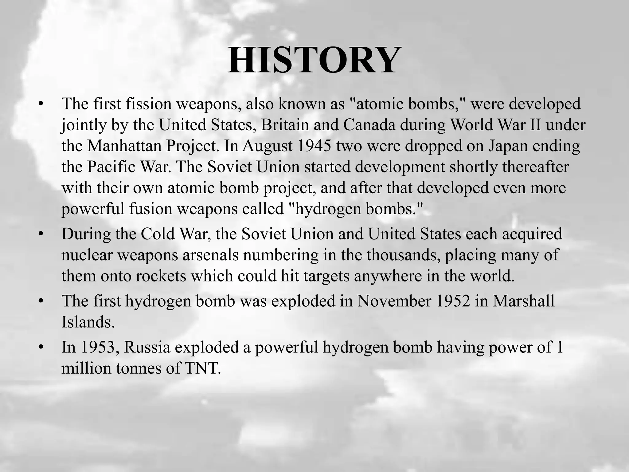 Thermonuclear bomb hydrogen bomb | PPTX